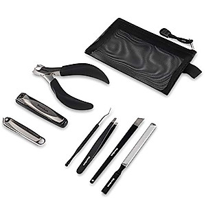 Big Toe-nail Clippers for Thick Nails, Fingernail Toenail Clippers Kit with File and Tweezers (7pcs, Premium, Heavy-Duty Design)