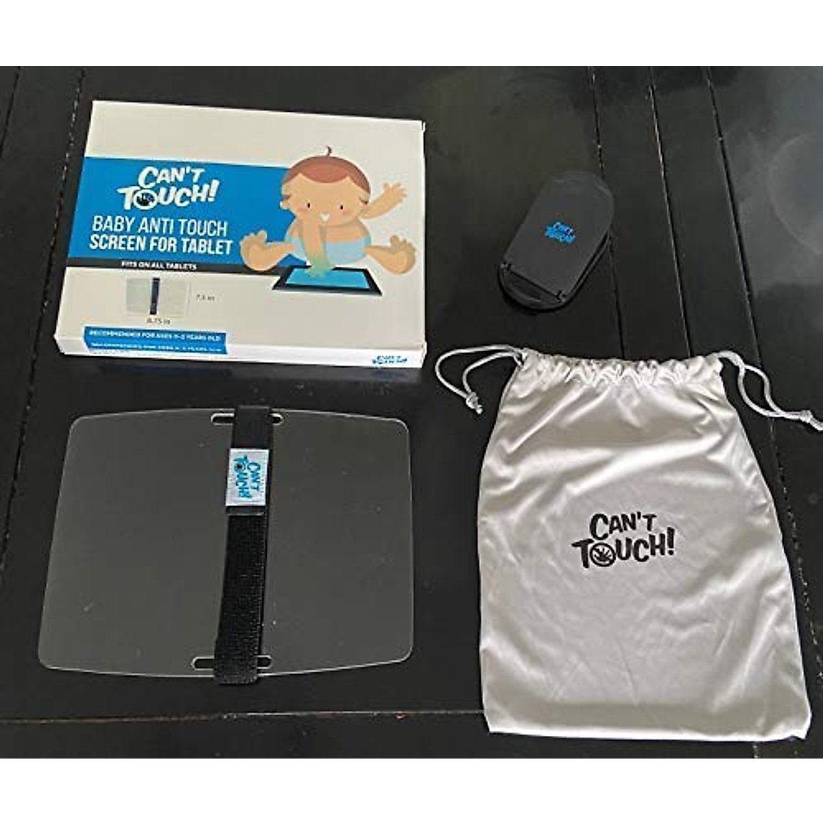 Cant Touch! Anti-Touch Screen Cover for Tablet For Baby and Pets - Easily Strap the adjustable Clear Cover onto the iPad or Tablet to Prevent Any Buttons Being Pressed, Works With Most ModelsPouch +