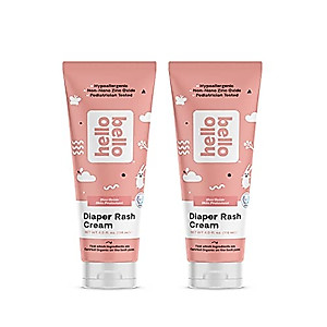 Hello Bello Diaper Rash Cream, Vegan Cruelty-Free Non-Nano Zinc Oxide, 4 fl. oz (Pack of 2)
