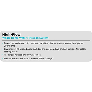 EcoPure EPWO4 Universal Large Capacity Whole Water Filter Housing-NSF Certified-Premium Filtration System-Built to Last, White
