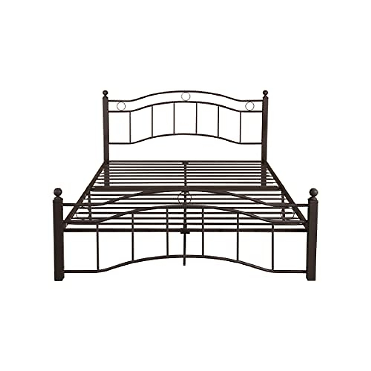 Voohek Metal King Size Bed Frame with Headboard and Footboard,Storage Space Under The Frame,No Box Spring Needed,Noise Free,Black