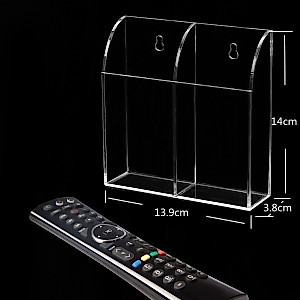 MyJell Acrylic TV Remote Control Holder Wall Mount Storage Box Media Organizer Rack