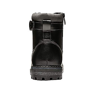 Bruno Marc Men's Engle-05 Black Motorcycle Combat Oxford Boot Fur Lining Warm Zipper Boots Size 12 M US