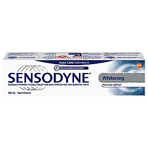 Sensodyne Sensitivity Toothpaste for Sensitive Teeth, Whitening Plus Tartar Control, 100ml (Pack of 3)