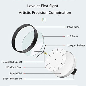 Wall Clock 12 inch Round Iron Frame Clock Yoga Pose Silhouette Wall Clock Non Ticking Sun Salutation Wall Clock Yoga Studio Decor Gift for Yogis