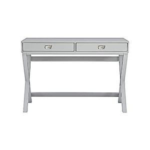 Linon Grey 2-Drawer Writing Jaycee Desk