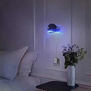 Kakajuelo Wall Mount for Echo Dot 4th/5th Generation, Speaker Mount for Echo Dot 5th Gen with Clock & Kids Edition, Transparent Light Guide Wall Mount Enhanced Halo Effect More Eye-Catching (1Pack)