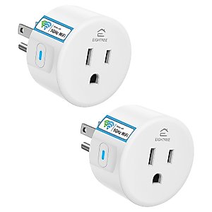 Smart Plug 5GHz, EIGHTREE Smart Plug Compatible with Alexa & Google Home, 5GHz & 2.4GHz WiFi, Smart Socket with Remote Control & Timer Function, 2 Pack