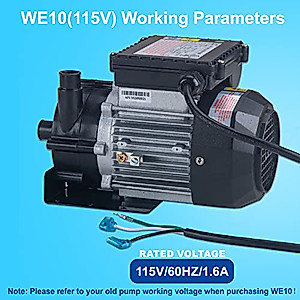 LINGXIAO WE10 SPA Circulation Pump, Hot Tub Circulation Pump, LX Pump Motor 115V, 0.25HP, 3/4" Port Compatible with OEM E5/E10 - Model: WE10(115V)
