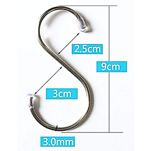 GCA 20 Pack 304 Stainless Steel Heavy-Duty Medium S Shaped Hooks Kitchen Hooks Hanging Hooks for Kitchen, Bathroom, Bedroom, Office …