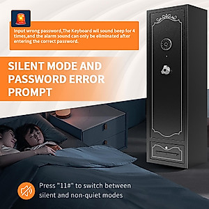 Karini 8 Gun Safe,Gun Safes & Cabinets,Gun Safe for Home Rifles and Pistol,Gun Safe Rifle,Gun Cabinet for Home Rifle and Pistols with Drawer,Gun Cabinets with 3 Pistol Pouch,3 Gun Rack