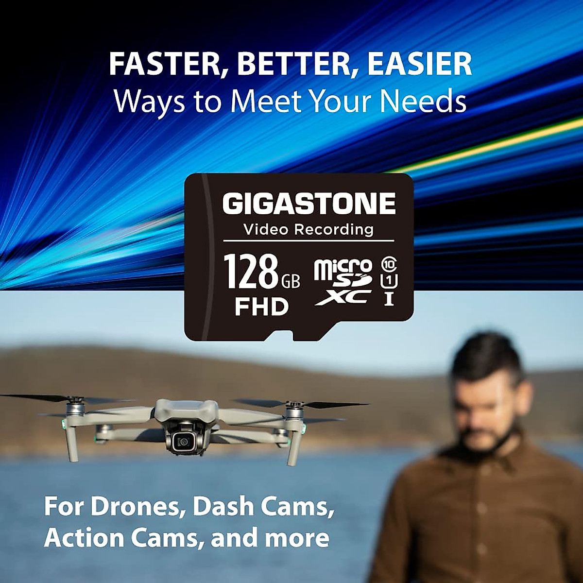 Gigastone 128GB 10-Pack Micro SD Card, 4K Video Pro, GoPro, Surveillance, Security Camera, Action Camera, Drone, 85MB/s MicroSDXC Memory Card UHS-I Class 10, with Adapter