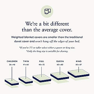 [Premium Removable Duvet Cover for Weighted Blankets] by Luna - Silky Bamboo Fiber Weighted Blanket Cover- 8 Tie System for Secure Fastening [Queen Size - 60" x 80"] [Dark Grey]