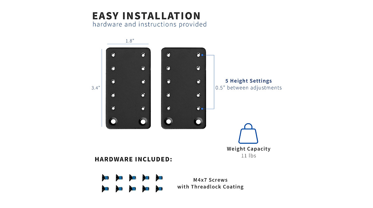 VIVO Steel Height Adjustment Kit for Easy Keyboard Use