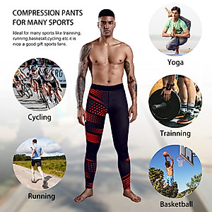 OEBLD Compression Pants Men UV Blocking Running Tights 1 or 2 Pack Gym Yoga Leggings for Athletic Workout