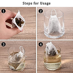 FRIUSATE 500Pcs Tea Bags for Loose Leaf Tea, Empty Tea Bags with String Disposable Tea Bags Fillable Natural Tea Filter Bags Drawstring Tea Bags Bulk for Loose Tea, Coffee, Spice, 2.36 x 3.15 Inch