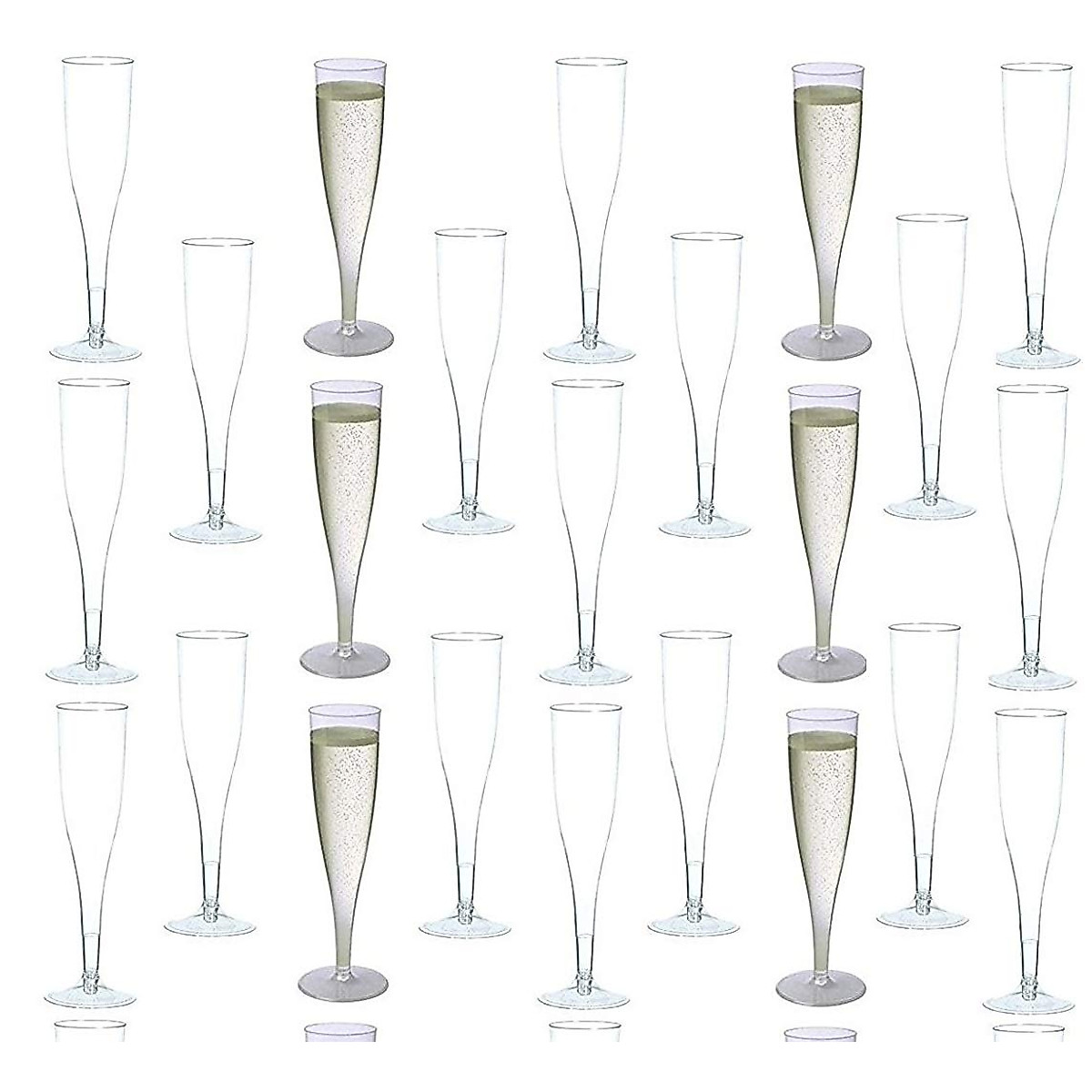 Oojami 30 pc Clear Plastic Classicware Glass Like Champagne Wedding Parties Toasting Flutes