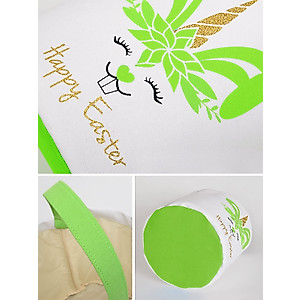 Kids Easter Bunny Basket Canvas Egg Candy Bags Cotton Rabbit Buckets Gifts