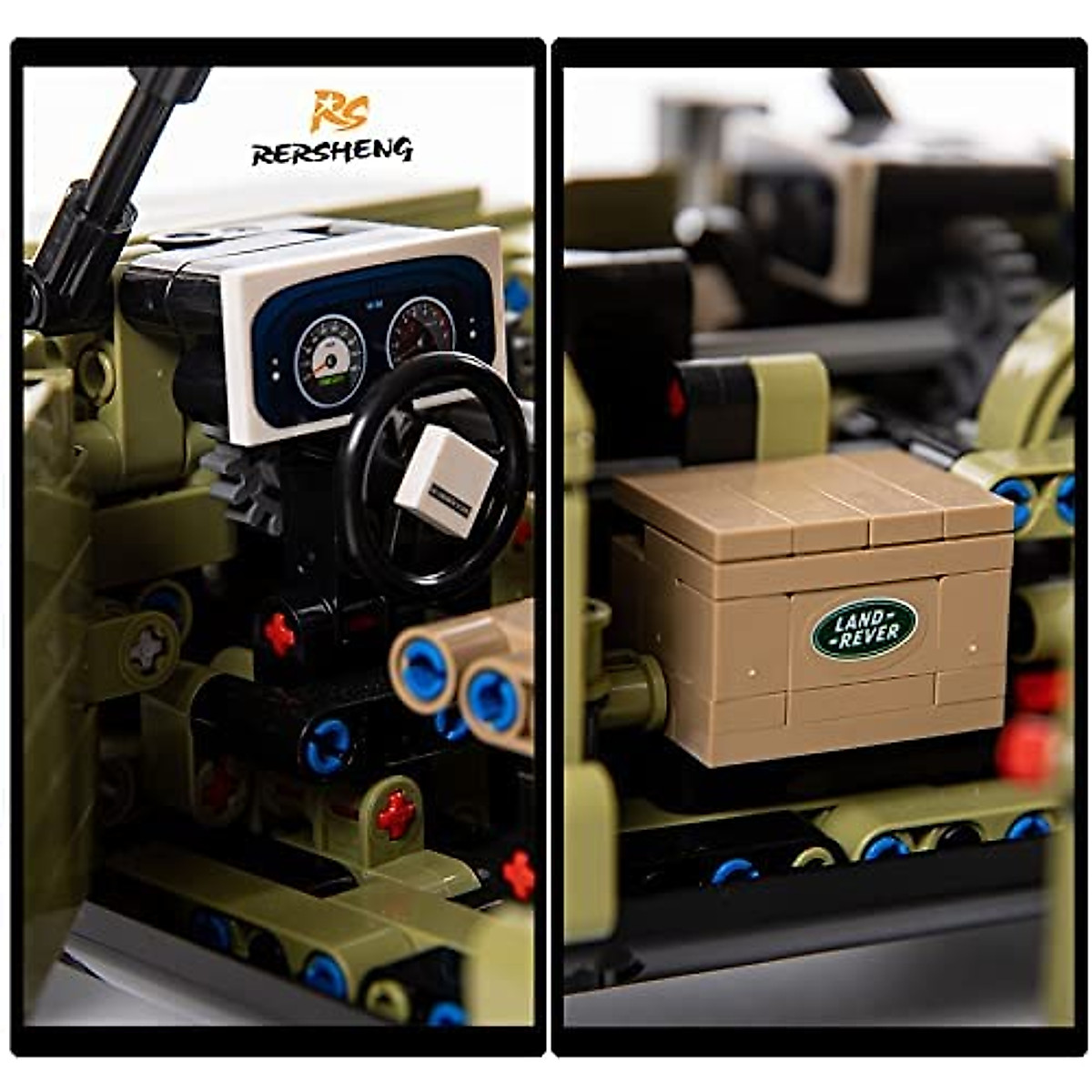 Rersheng Off-Road Car D90 MOC Technology Building Blocks and Engineering Toy, Adult Collectible Model Cars Kits to Build, 1:14 Scale Truck Model (1286Pieces)