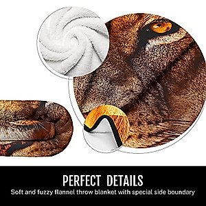 Britimes Lion Fuzzy Flannel Throw Blankets, Soft Blankets and Throws, Daughter Mom Friend Gift Lion Print Decorative Throw Blankets for Couch, 60"X80"
