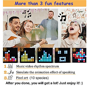 VIGURTIME DIY Music Spectrum Soldering Project Kit, Music Active Pickups with Cool Animation and Pixel Arts for Fun，8x8 RGB Display, Great STEAM Project Kit and Gift for Friends and Family