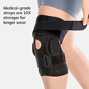 BraceAbility Plus Size ROM Knee Brace - Hinged Heavy-Duty Adjustable Compression Support Wrap for Large Thighs and Legs, Walking Pain, Osteoarthritis, Post-Surgery Recovery and Torn ACL or PCL (5XL)