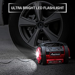 AVID POWER Tire Inflator Portable Air Compressor, 12V DC / 120V AC Car Tire Pump, Air Mattress Pump with Inflation and Deflation Modes, Dual Powerful Motors, Digital Pressure Gauge