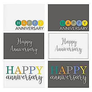Best Paper Greetings 120 Pack Assorted Birthday and Anniversary Cards with Envelopes for Employees, Birthdays, Milestone Wedding Anniversaries, Blank Design (12 Designs, 4 x 6 Inches)