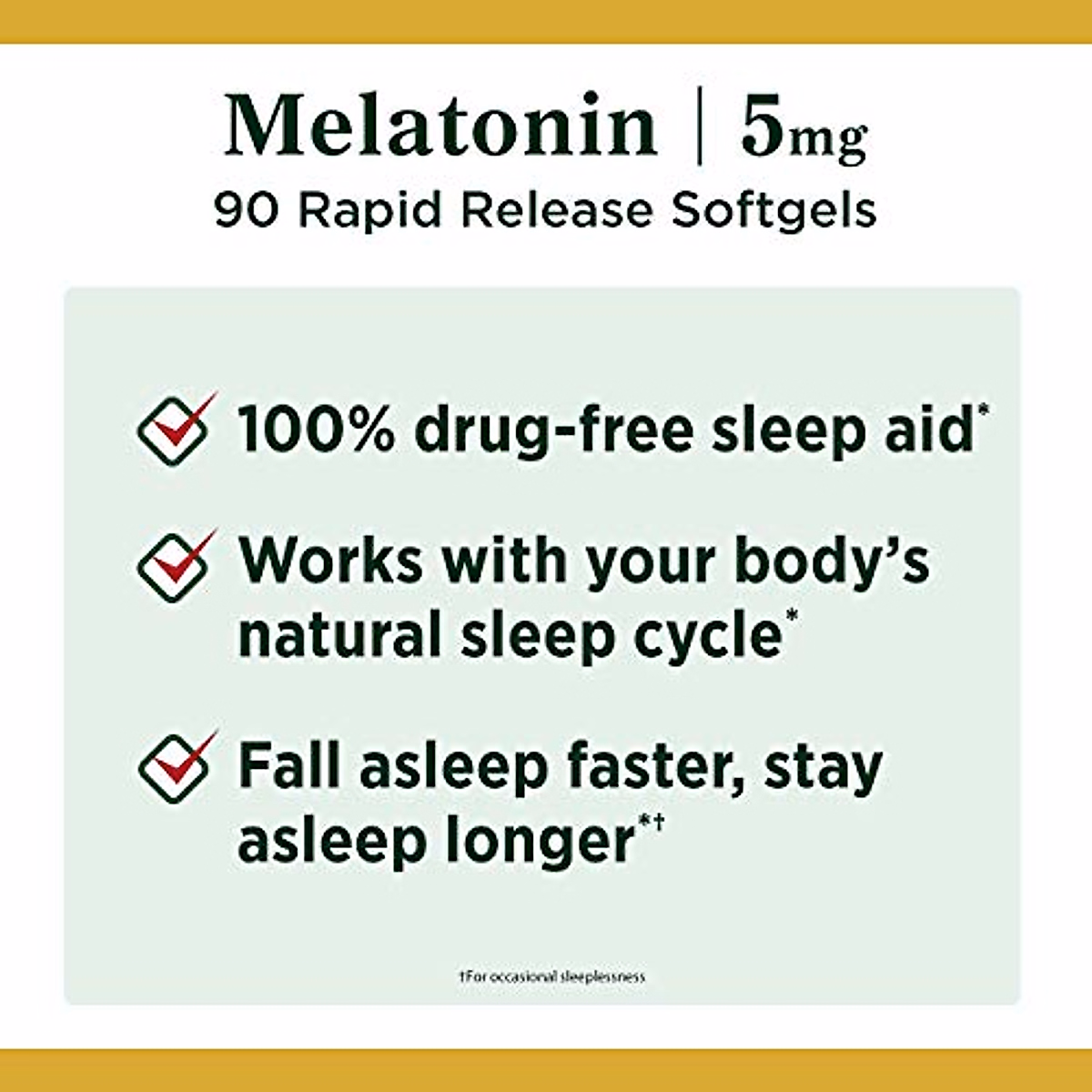 Nature's Bounty Melatonin, 100% Drug Free Sleep Aid, Dietary Supplement, Unflavored 90 Count