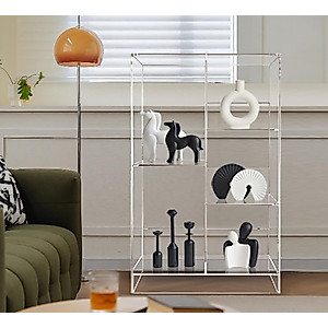 ONELUX 2306 Multi-Functional Acrylic Storage Rack,Shelf Opening, Bedroom Living Room Bathroom Vertical Bookcase, Display Shelf, Storage Organizer, (5 Cube)