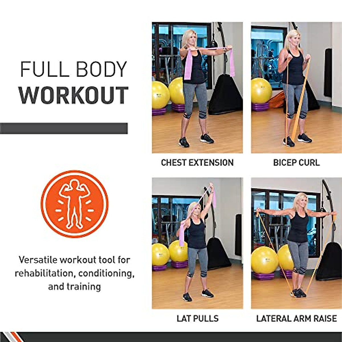 Body Sport Extra Heavy Resistance Exercise Band, Purple