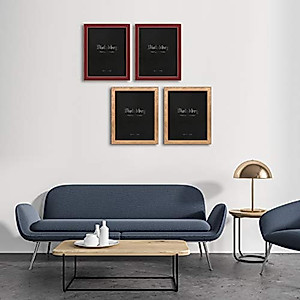 VIOLABBEY 8x10 Picture Frames Set of 4, Colorful Photo Frame of Modern Style, High Definition Tempered Real Glass, Wall Mounted or Tabletop Display (Gold+Red)