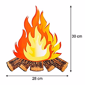 2 Set Fake Fire 12 Inch Tall Artificial Fire Fake Flame Paper 3D Decorative Cardboard Campfire Centerpiece Flame Torch for Campfire Party Decorations