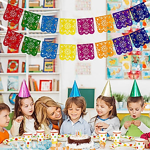 JNSAXMI Mexican Hair Felt Picado Banner,Mexican Party Fiesta Hair Felt Banners,Dia De Los Muertos Decorations Party Supplies