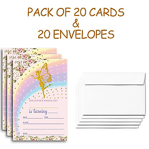 FujLoy Fairy Invitation, Fairy Birthday, Fairy birthday party, Fairy Birthday Decorations.（068）