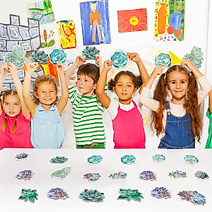 50pcs Succulents Cutouts Succulents Cut-Outs Classroom Decor Succulents Paper-Cuts Succulents Bulletin Board Cuts for Kids School Classroom Office Party Wall Decorations