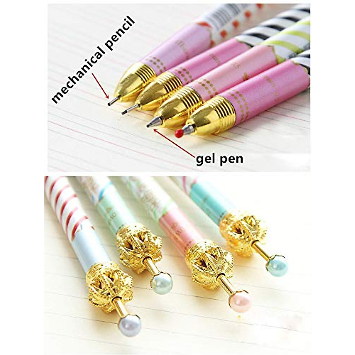 Ipienlee Crown Desigh 0.5 MM Black Ink Gel Pens for School, Office or Family Use, 12pcs