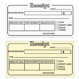 Money and Rent Receipt Book,3x7 Inch Carbonless Copy Receipt Book for Boutique Business Supplies,5 Pack(50 Sets Per Book)