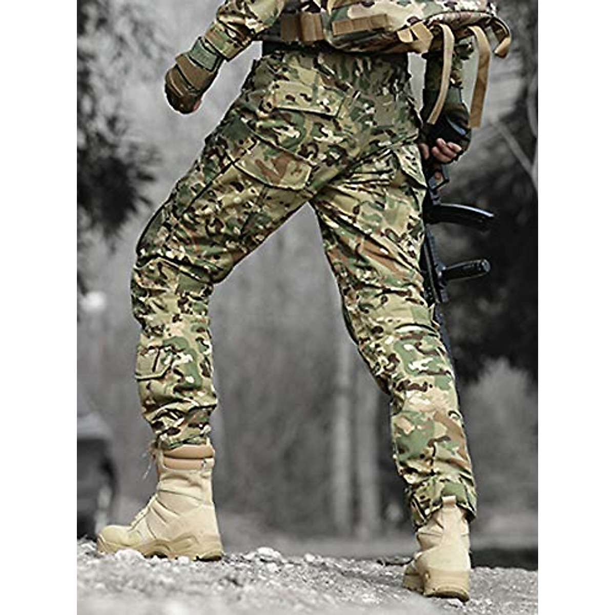 TRGPSG Men's Hiking Pants, Outdoor Work Cargo Pants Workwear WG4F CP Camo 38