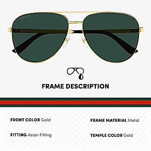 Gucci GG1233SA Designer Aviator Shape Sunglasses: Aviator Frame Eyewear with Non-Polarized Lenses - Epitome of Luxury and Style
