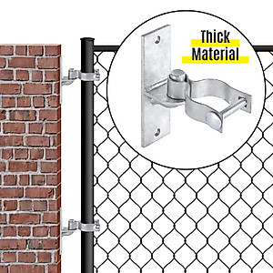 Wall Mount Gate Hinge | Pipe Gate Hinge 2 Pack Chain Link Fence Gate Hinges Fence Post Chain Link Gate Hinge (2)