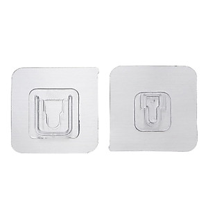 Sscon 40Pcs Double Sided Hooks Transparent Self Adhesive Wall Hooks Strong Storage Hooks for Bathroom Kitchen