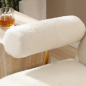 Polibi Modern Nursery Rocking Accent Chair,Sherpa Fabric Upholstered Rocker Glider Chair for Baby and Kids,Comfy Armchair with Headrest,Leisure Sofa Chair for Bedroom/Living Room/Office,Beige