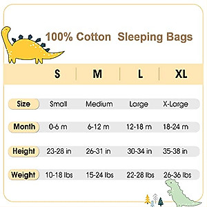 PHF 100% Cotton Baby Sleep Sack, 0-6 Months Baby Wearable Blanket, 2-Way Zipper Infant Sleeping Sack for Baby Boys Girls, 2 Pack Comfy Small Size Sleeveless Sleeping Bags, Dinosaur & Green Geometry