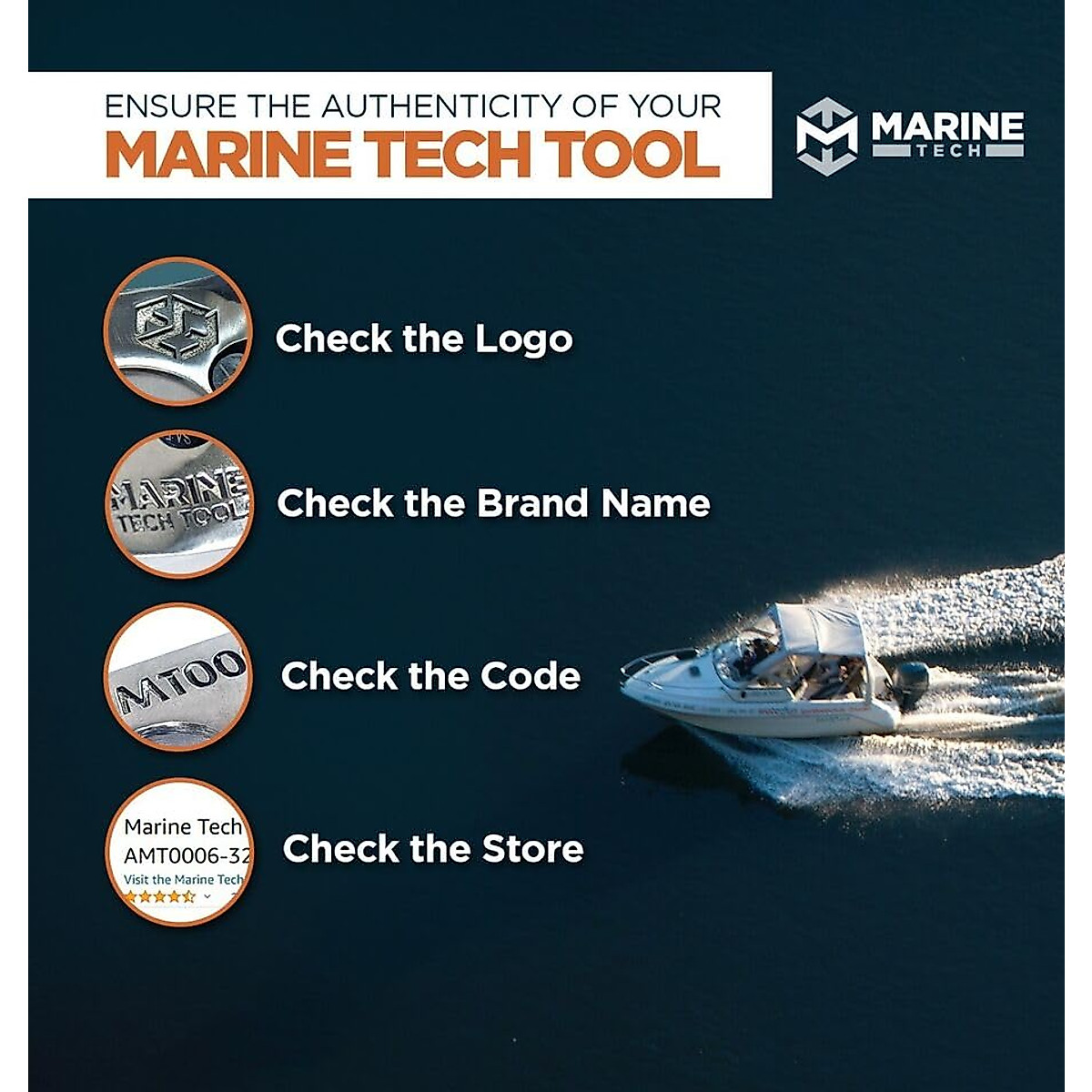 Marine Tech Tools 40mm Pin Wrench (AMT0018) with L-6 Pins, Outboard Trim Pin Wrench, Mercury Verado Trim Cap Removal Wrench, Boat Tools, Fits on Mercury Verado 175-350HP