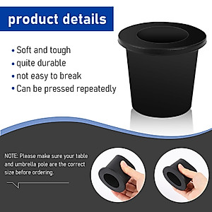 KALIONE 2 Packs Patio Table Umbrella Hole Ring, Black Umbrella Outdoor Patio Plug Hole Ring, Silicone Cone Umbrella Stabilizer Sleeve for Outdoor Table Umbrella Patio Umbrella Pool Umbrella Adapter