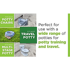 60 Refill Potty Bags: Absorbent, Disposable Potty Liners Compatible with OXO Tot 2-in-1 Go Potty | Strong, Leak-Proof Bags Work with Most Travel Potties, Potty Chairs, Potty Seats & Portable Toilets