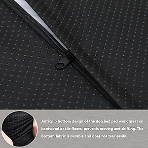 Vonabem Jumbo Dog Bed Washable with Removable Cover Waterproof, XXL Large Dog Crate Beds 48 inch, Plush Pet Beds Kennel Pad Dark Grey