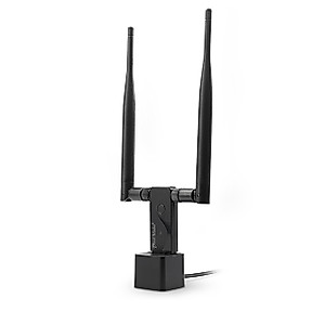 Panda Wireless PAU09 N600 Dual Band (2.4GHz and 5GHz) Wireless N USB Adapter W/Dual 5dBi Antennas - Windows 7/8/8.1/10/11, Mint, Ubuntu, openSUSE, Fedora, Centos, Kali Linux and Raspbian