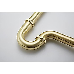 Segistan Bathroom Basin Sink U Shape Trap, Brass Core Adjustable Height 1-1/4 Bottle Trap Basin Sink Waste Drain P Trap, General US/CA Standard, Brushed Gold
